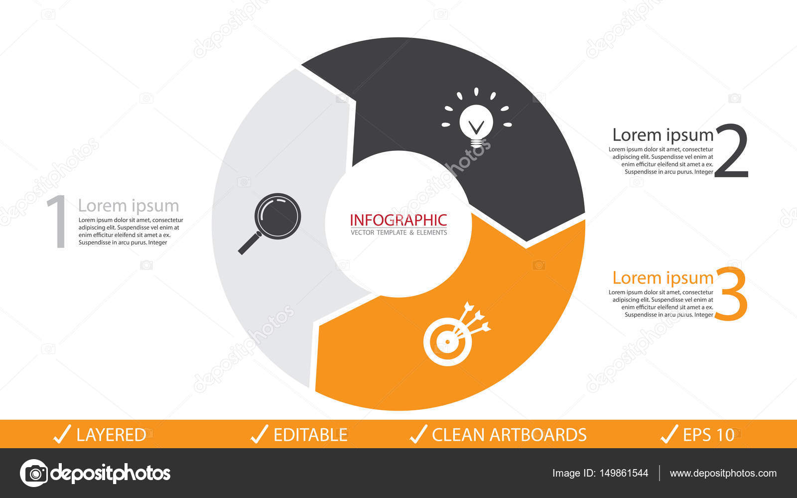 Vector circle arrows infographics set. Template for diagram, graph ...