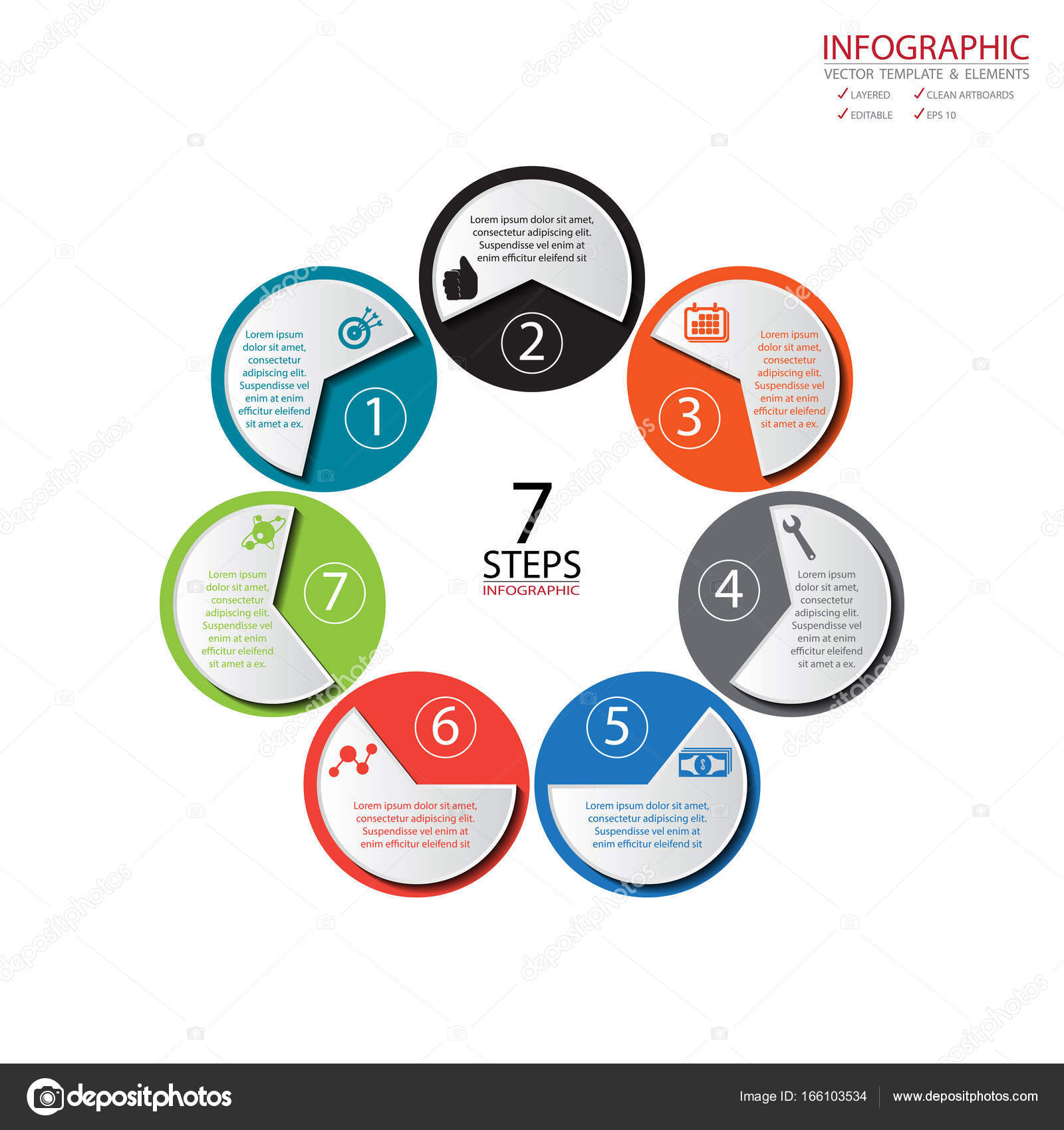 Vector circle arrows infographics set. Template for diagram, gra Stock ...