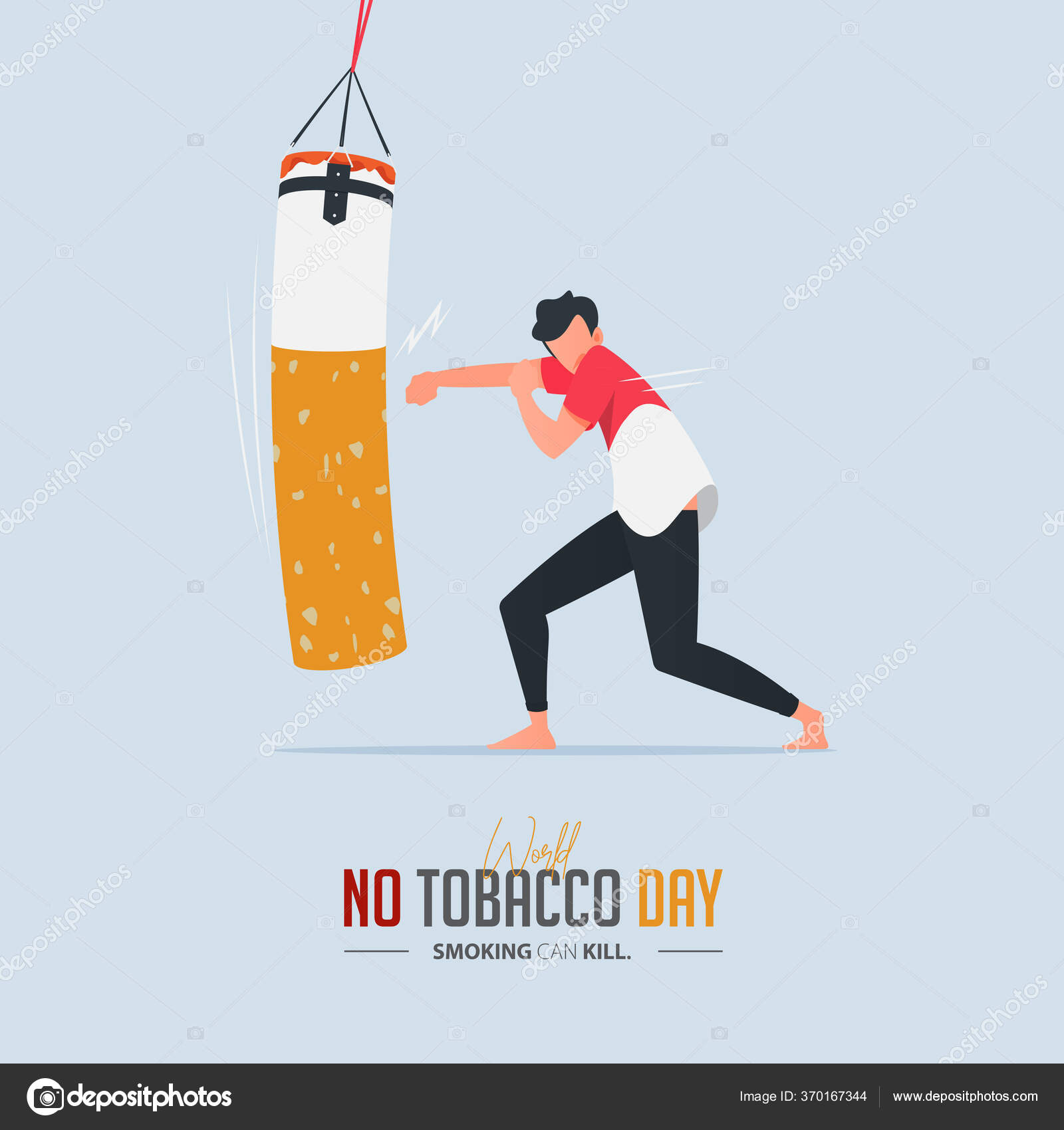 May 31St World Tobacco Day Poster Design Man Punching Boxing Stock ...