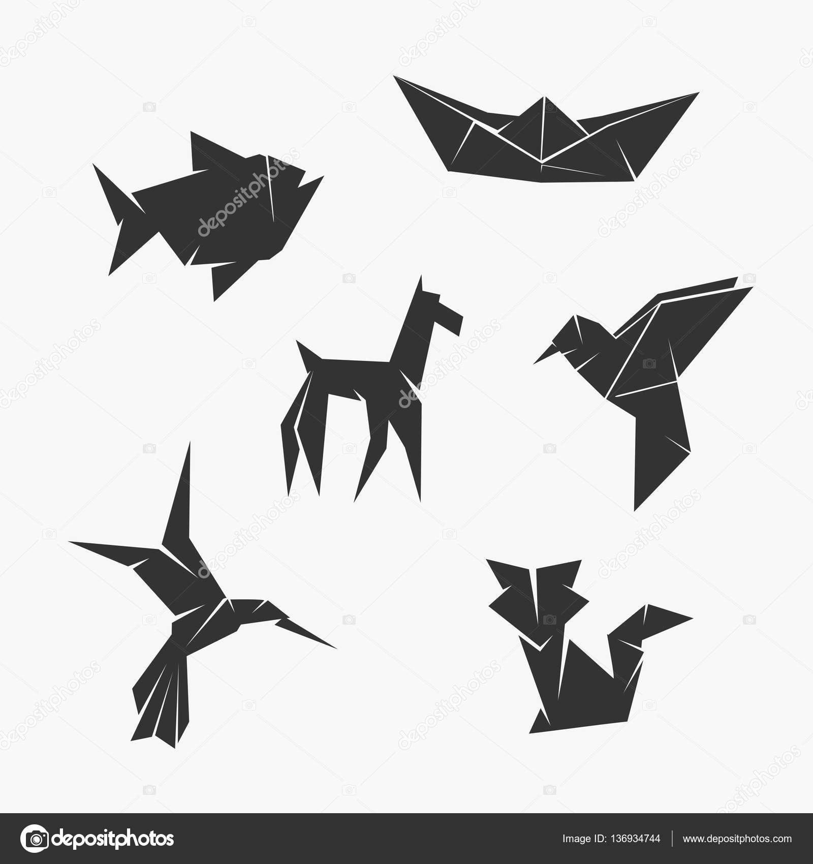 Simbol Vektor Origami Vektor Stok oleh ©Bakalavar 136934744