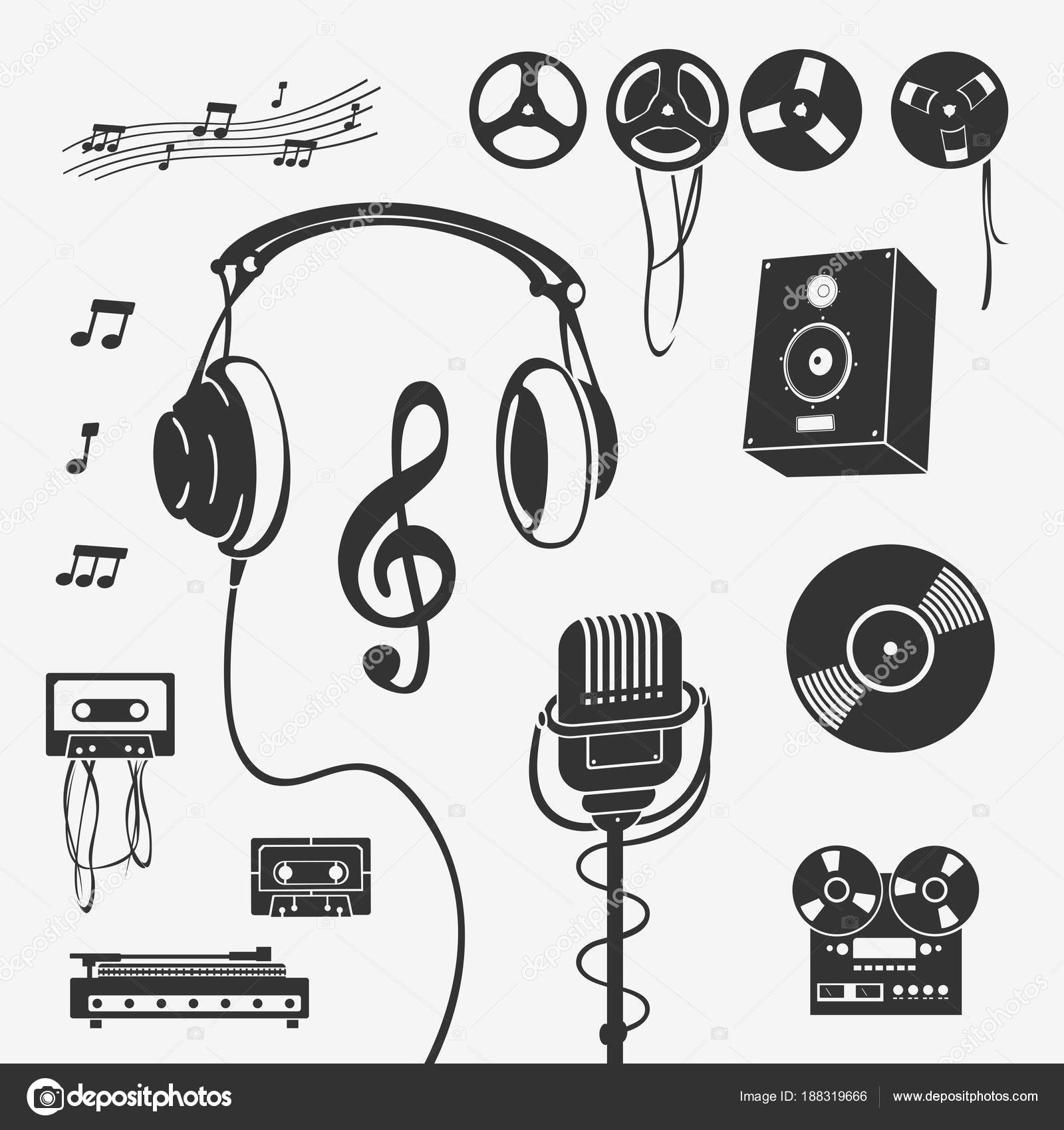 Set of Symbols Musical Instrument Stock Vector Image by ©Bakalavar ...