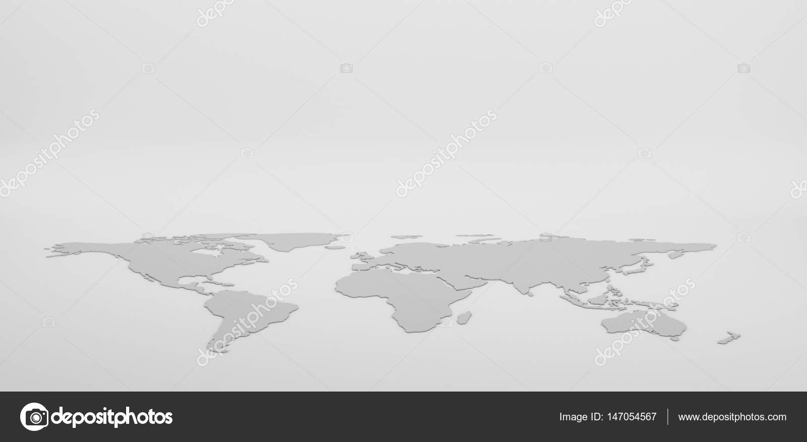 Blank Grey World map isolated on white background. infographics — Stock ...