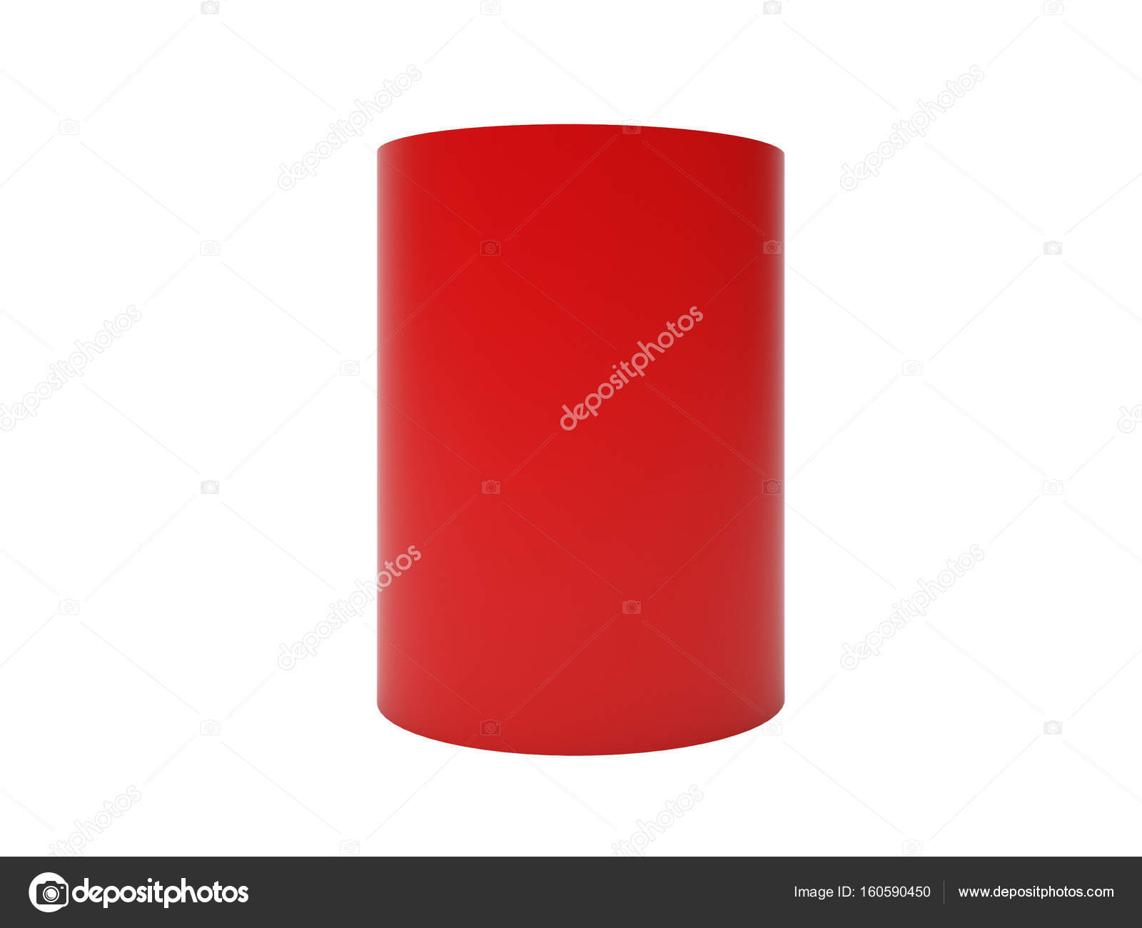 Red Cylinder Isolated on white background, 3D Rendering illustra Stock ...