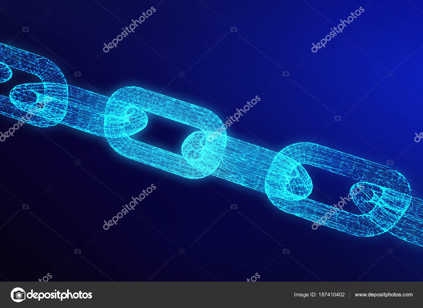 Blockchain digital illuminated shape. data node base concept. 3 Stock ...