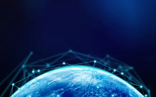 Planet Earth with internet connection lines for technology - Stock ...