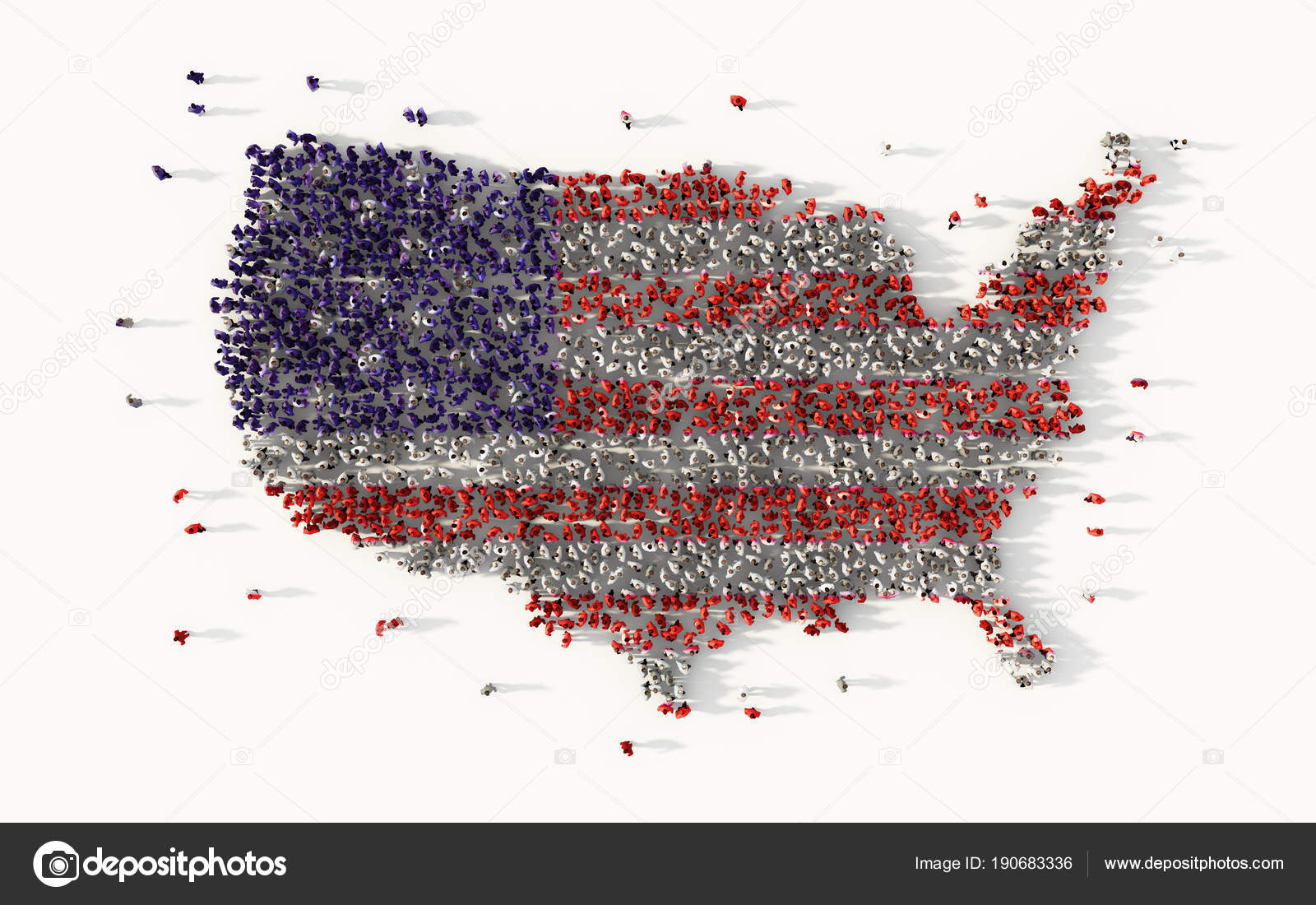 Large group of people forming The United States of America Stock Photo ...