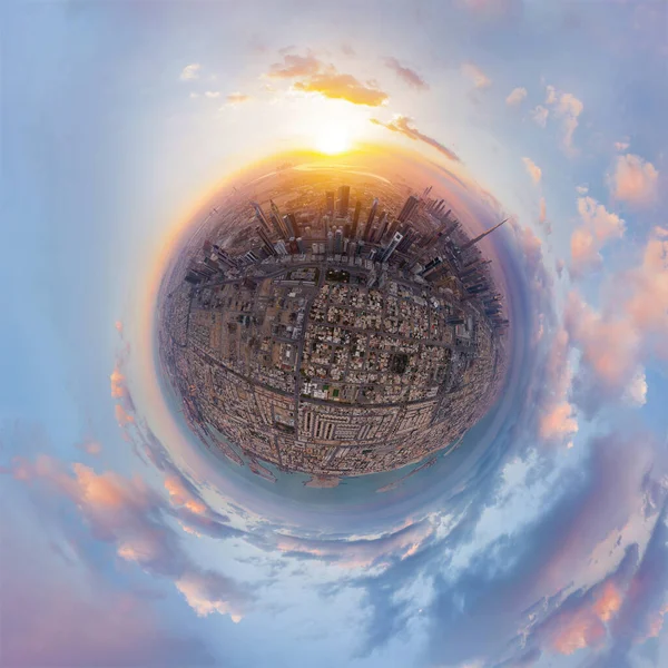 Little planet 360 degree sphere birds eye view. Panoramic view o Stock ...