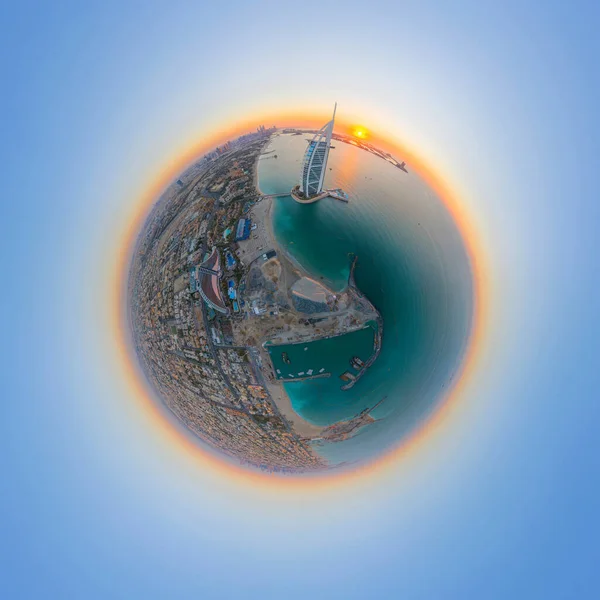 Little planet 360 degree sphere birds eye view. Panoramic view o Stock ...