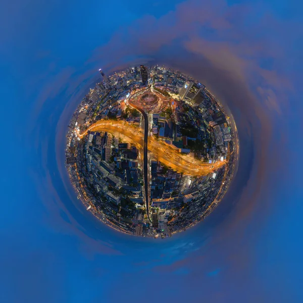 Little planet 360 degree sphere birds eye view. Panoramic view o Stock ...