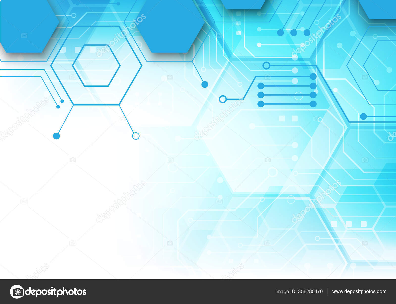 Hexagon Technology Background Soft Circuit Board Tech Digital Data Connection Stock Vector Image ...