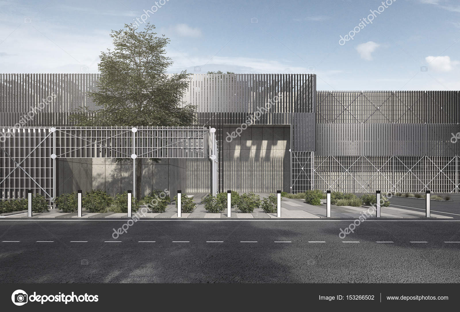 3d Modern Factory Buildings