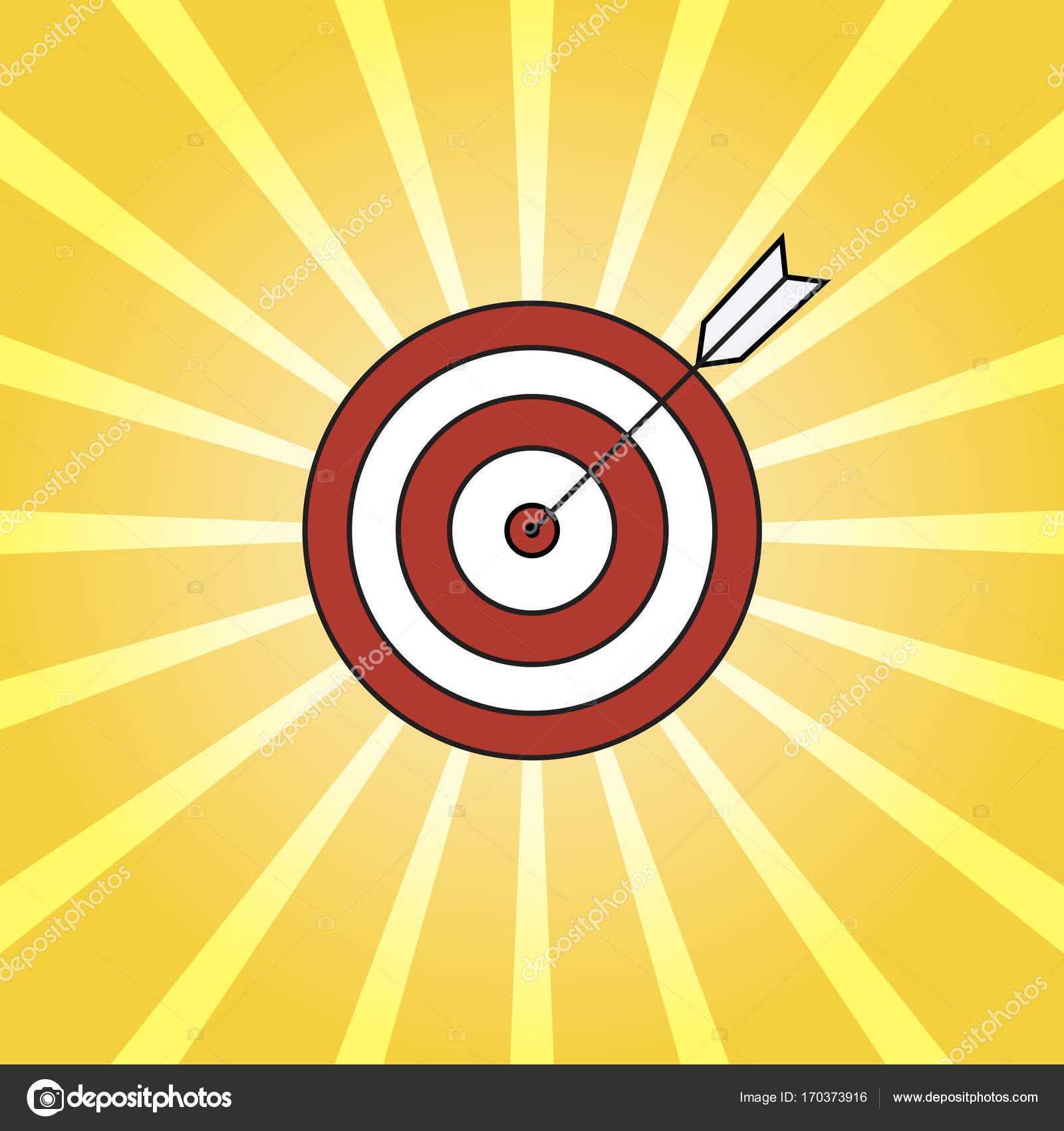 Retro rays and target with arrow, background pop art style Stock Vector ...