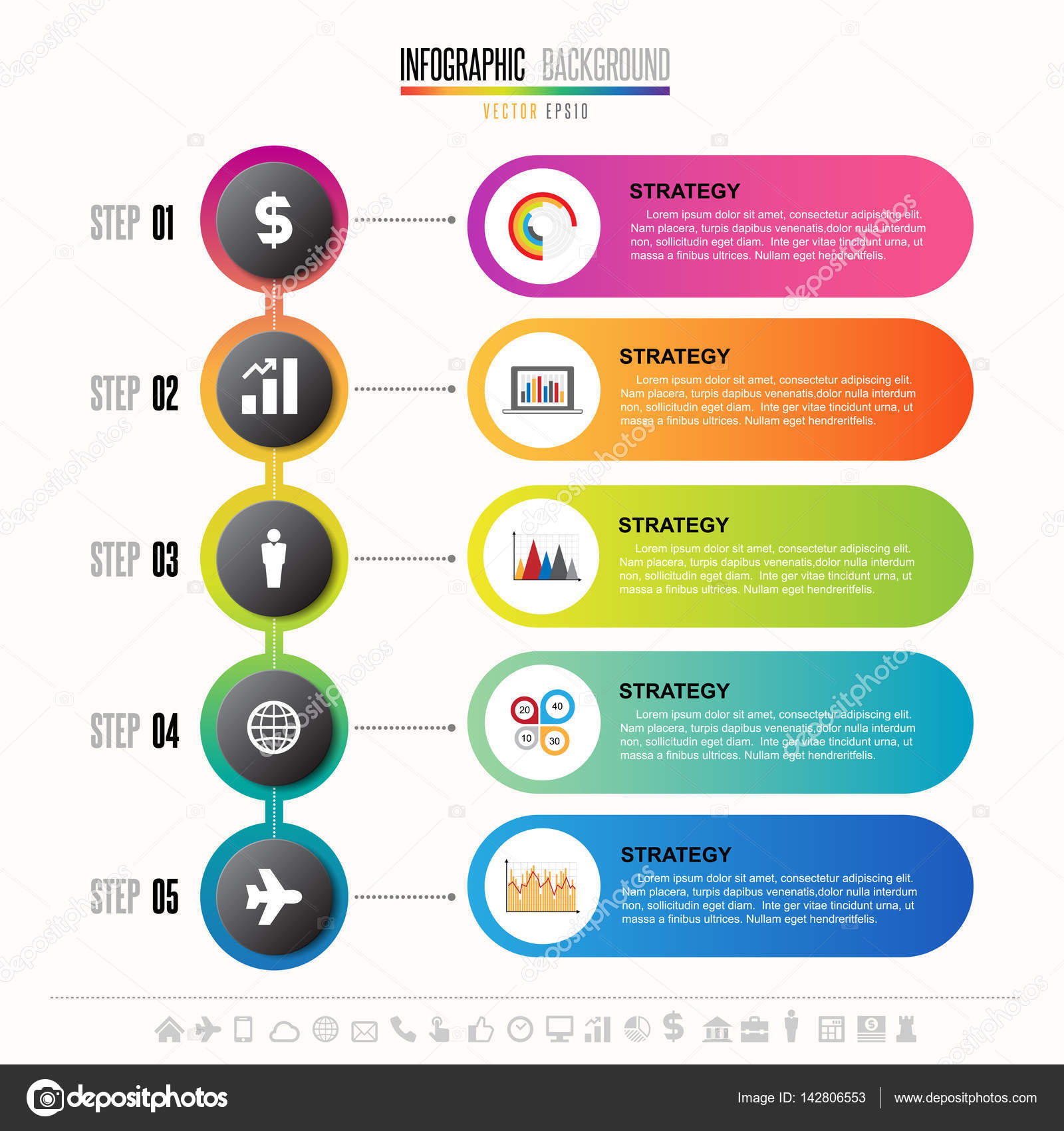 Infographics template with icons set Stock Vector by ©kanate 142806553