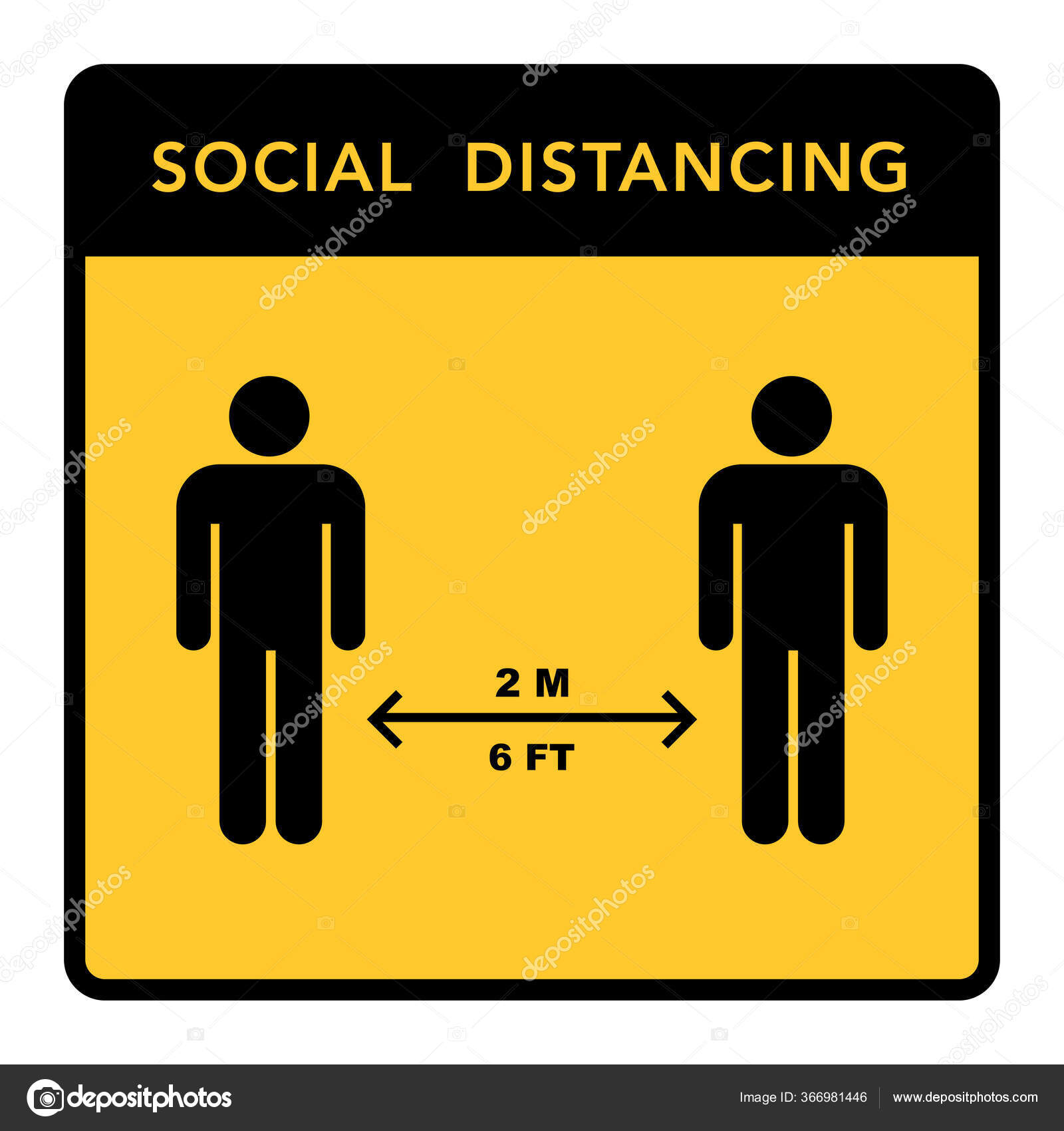 Social Distancing Banner Keep Meter Distance Coronovirus Epidemic ...