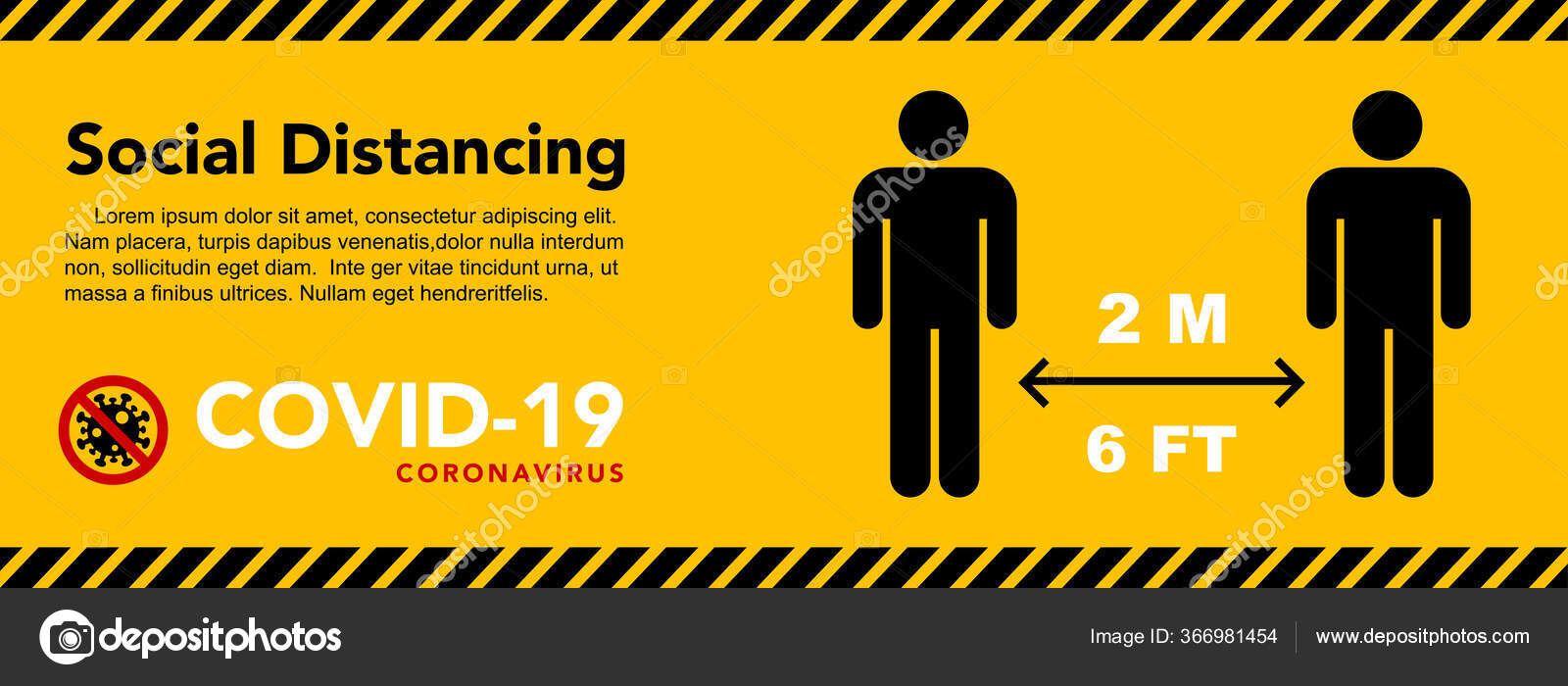 Social Distancing Banner Keep Meter Distance Coronovirus Epidemic ...