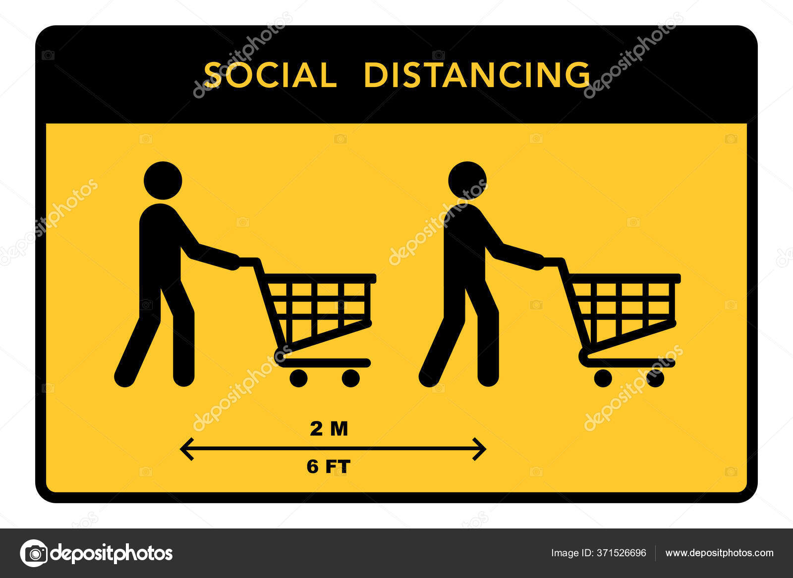 Social Distancing Banner Keep Meter Distance Coronovirus Epidemic ...