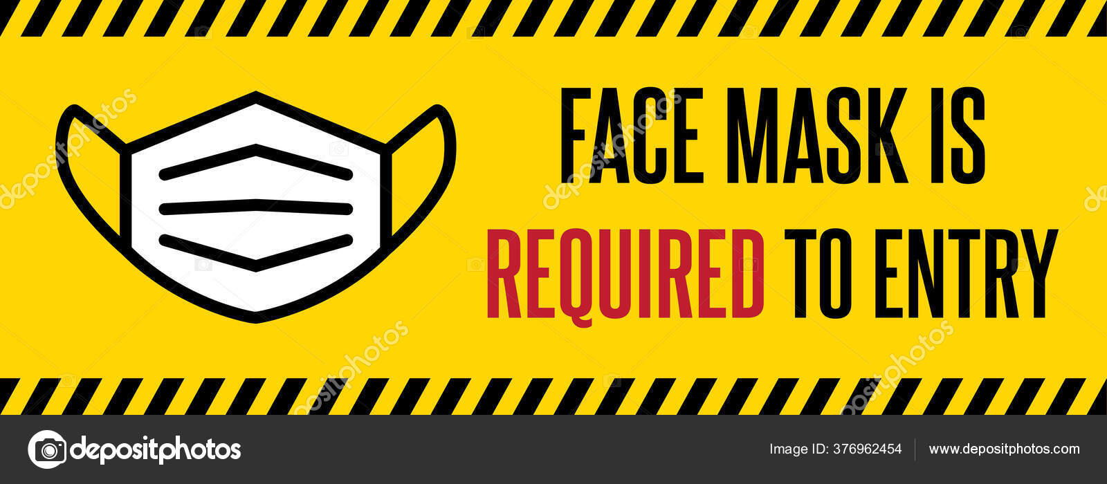 Face Mask Entry Sign Information Warning Sign Quarantine Measures ...