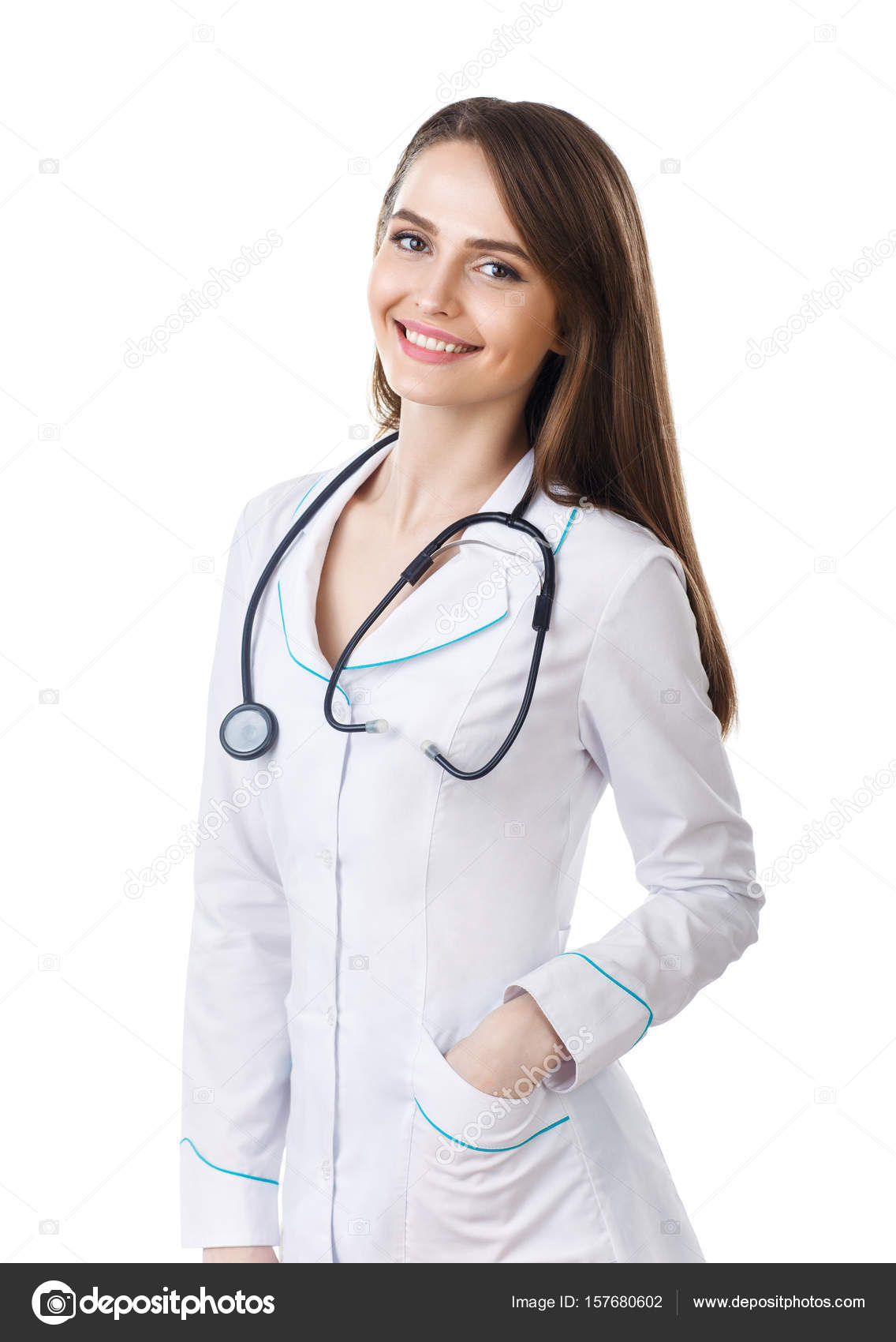 Beautiful smiling female doctor Stock Photo by ©Gladkov 157680602 Beautiful smiling female doctor Stock Photo by ©Gladkov 157680602
