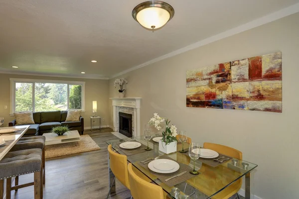 Beautiful open plan second floor living room, kitchen and dining space ...