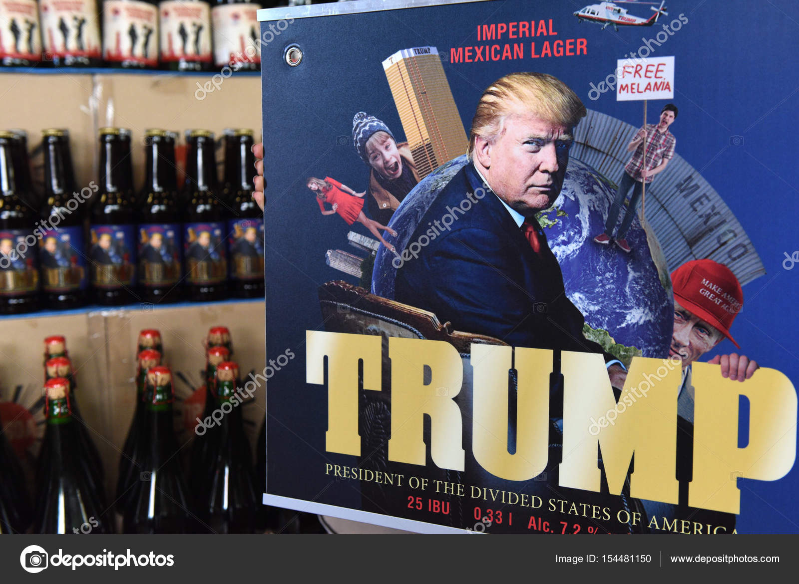 A label of beer featuring President of the US Donald Trump called ...