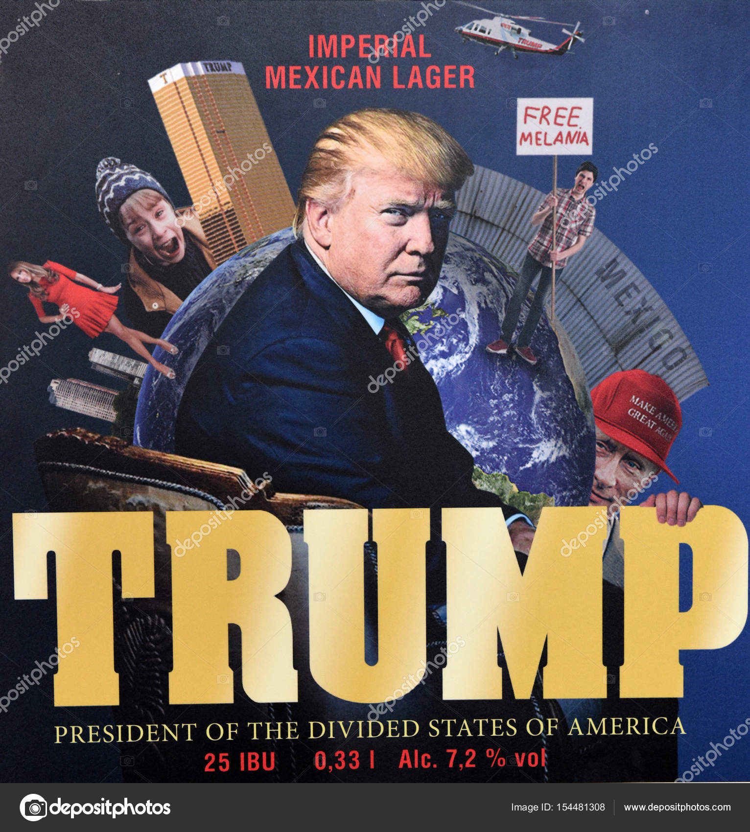 A label of beer featuring President of the US Donald Trump called ...