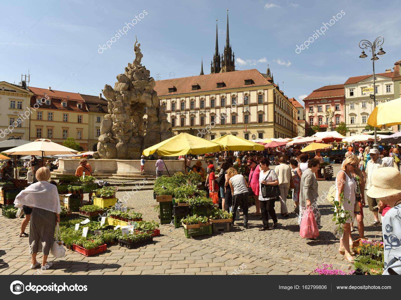Cabbage Market Square in Brno, Czech Republic. – Stock Editorial Photo ...