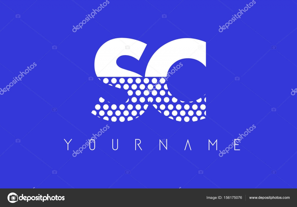 SC S C Dotted Letter Logo Design with Blue Background. Stock Vector Image by ©ankreative #156175076