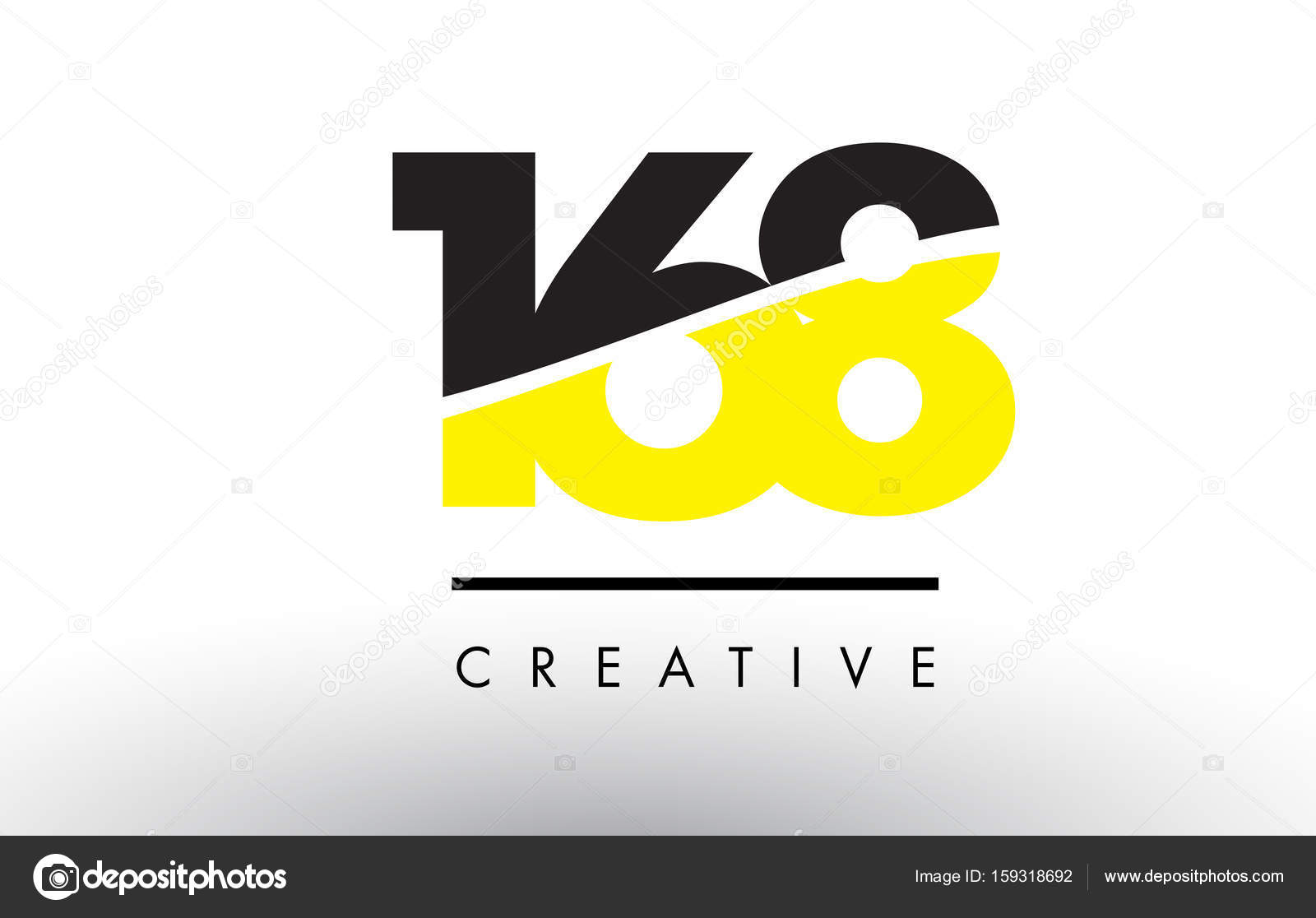 168 Black and Yellow Number Logo Design. Stock Vector Image by ...
