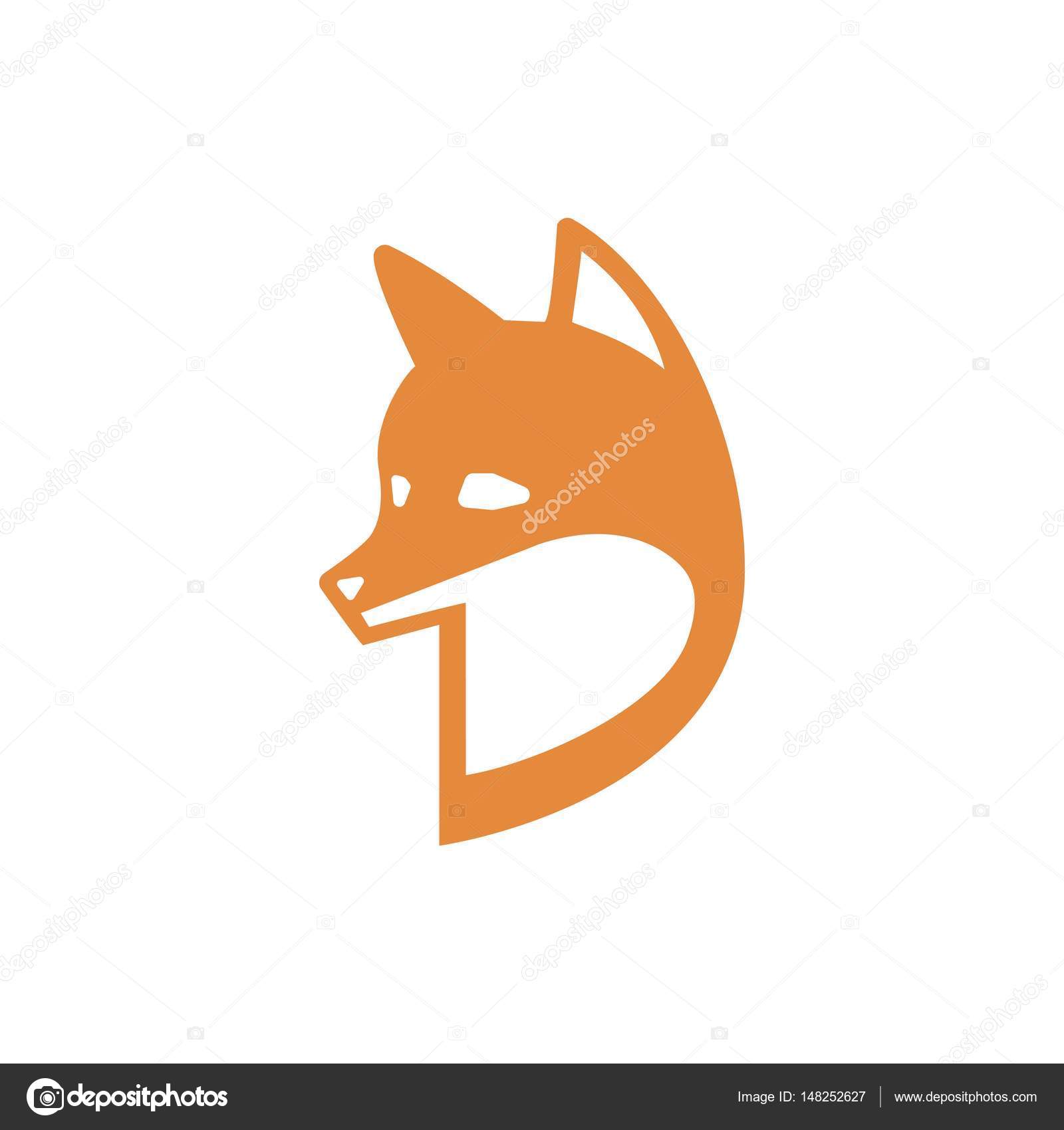 Fox. Simple vector illustration in flat style. Fox red head isolated on ...