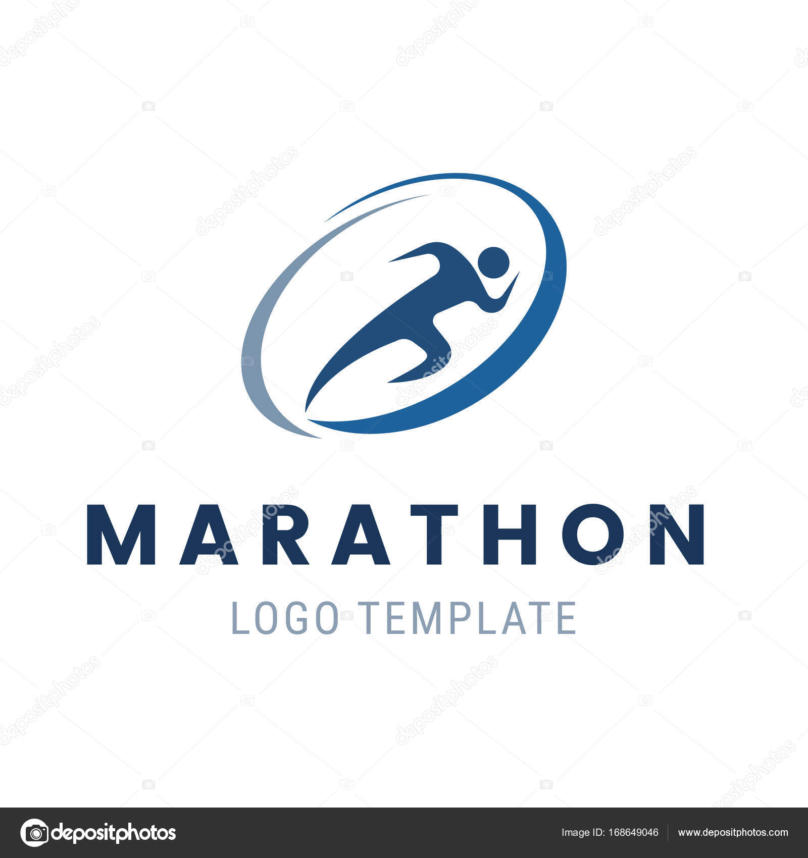 Plantilla de logotipo de Marathon run. Ejecutar símbolo hombre ...