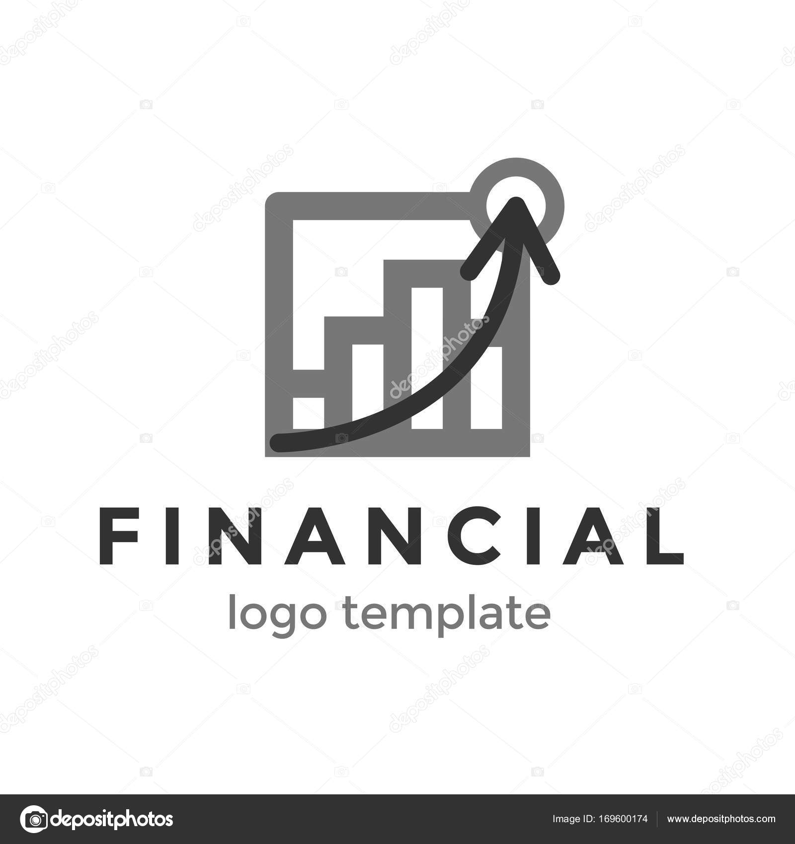 Financial logo design template. Logo with chart and arrow. Vector ...