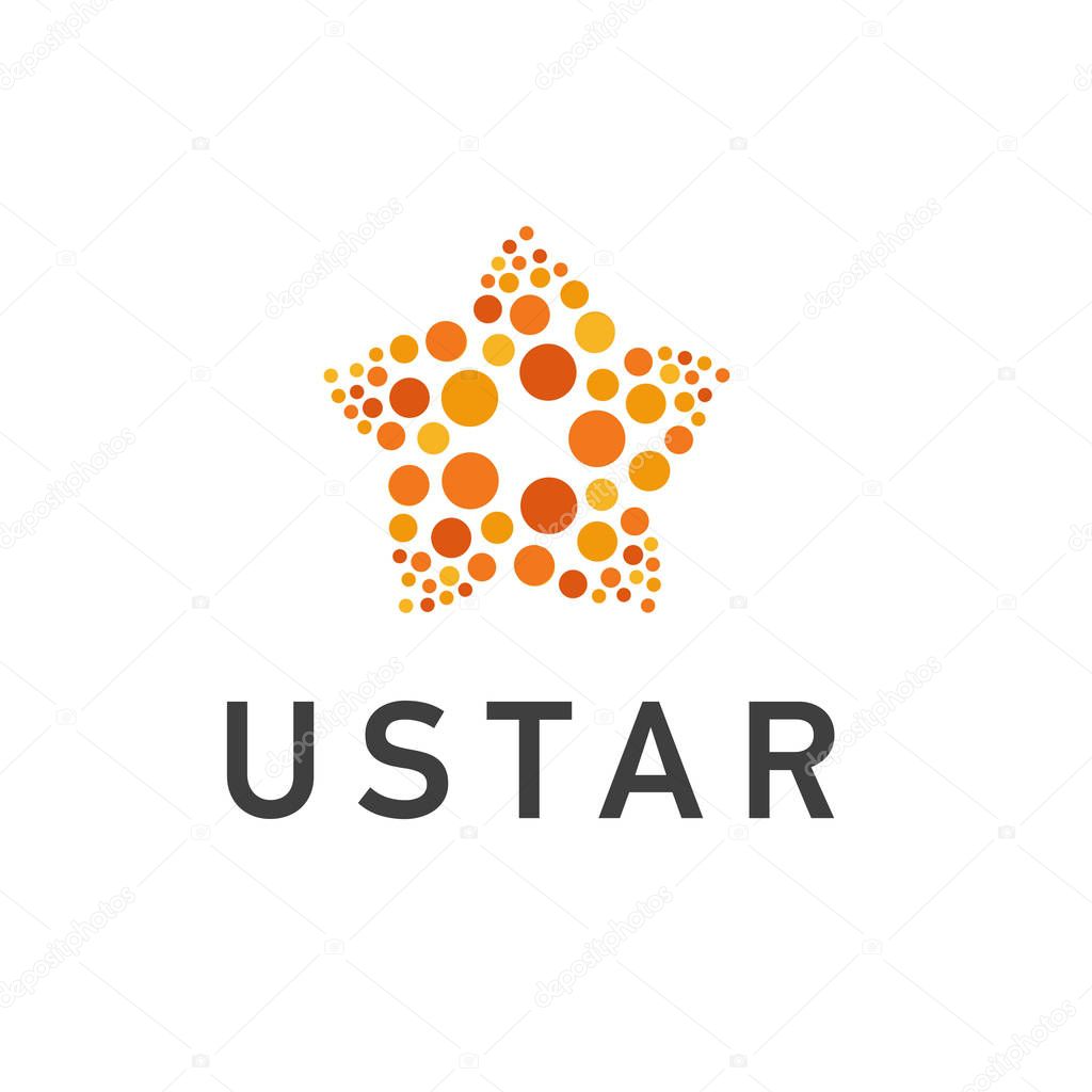 Vettoriale stockLogo Dots Star. Modello logo Dot. Simbolo di brillante ...