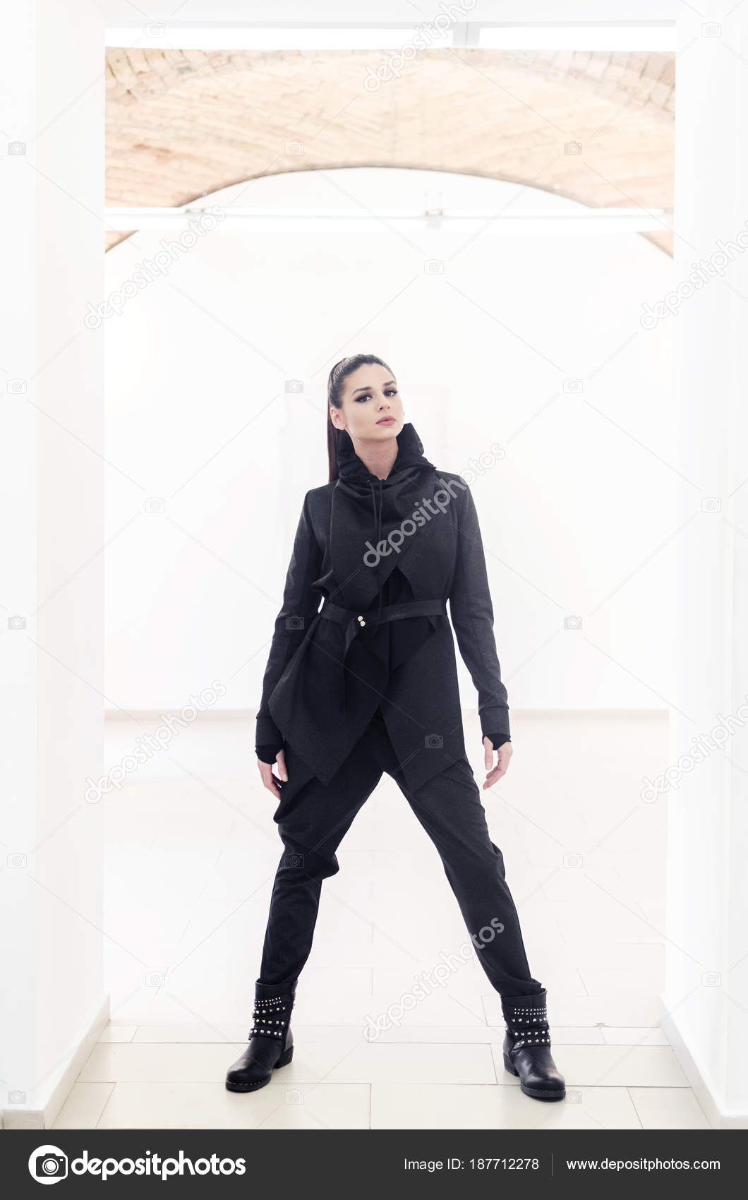 Professional Model Face Woman Posing Fashion Industry Looking Camera ...