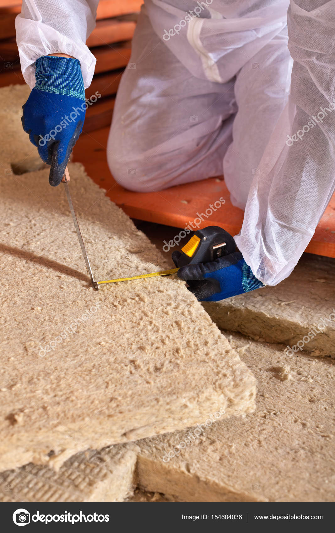 Panel de lana de roca de corte del hombre para caber en la capa de ...