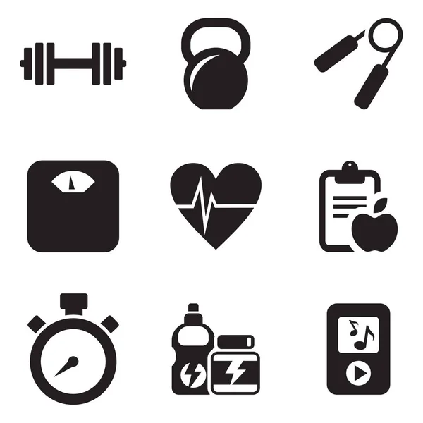 Fitness Icons Black & White - Stock Image - Everypixel