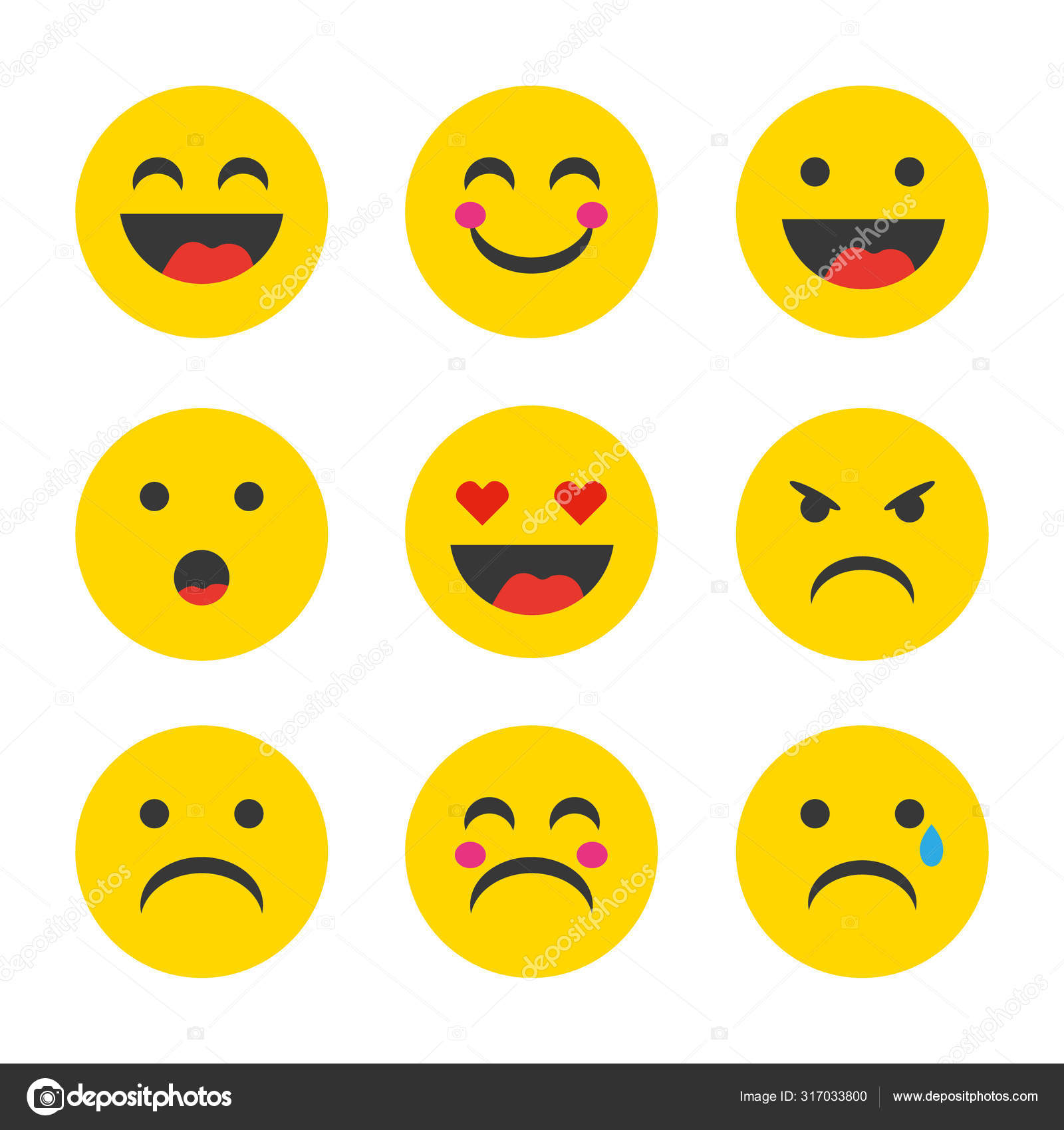 Emoticon. Vector style smile face icons. Emoji Stock Vector by ...