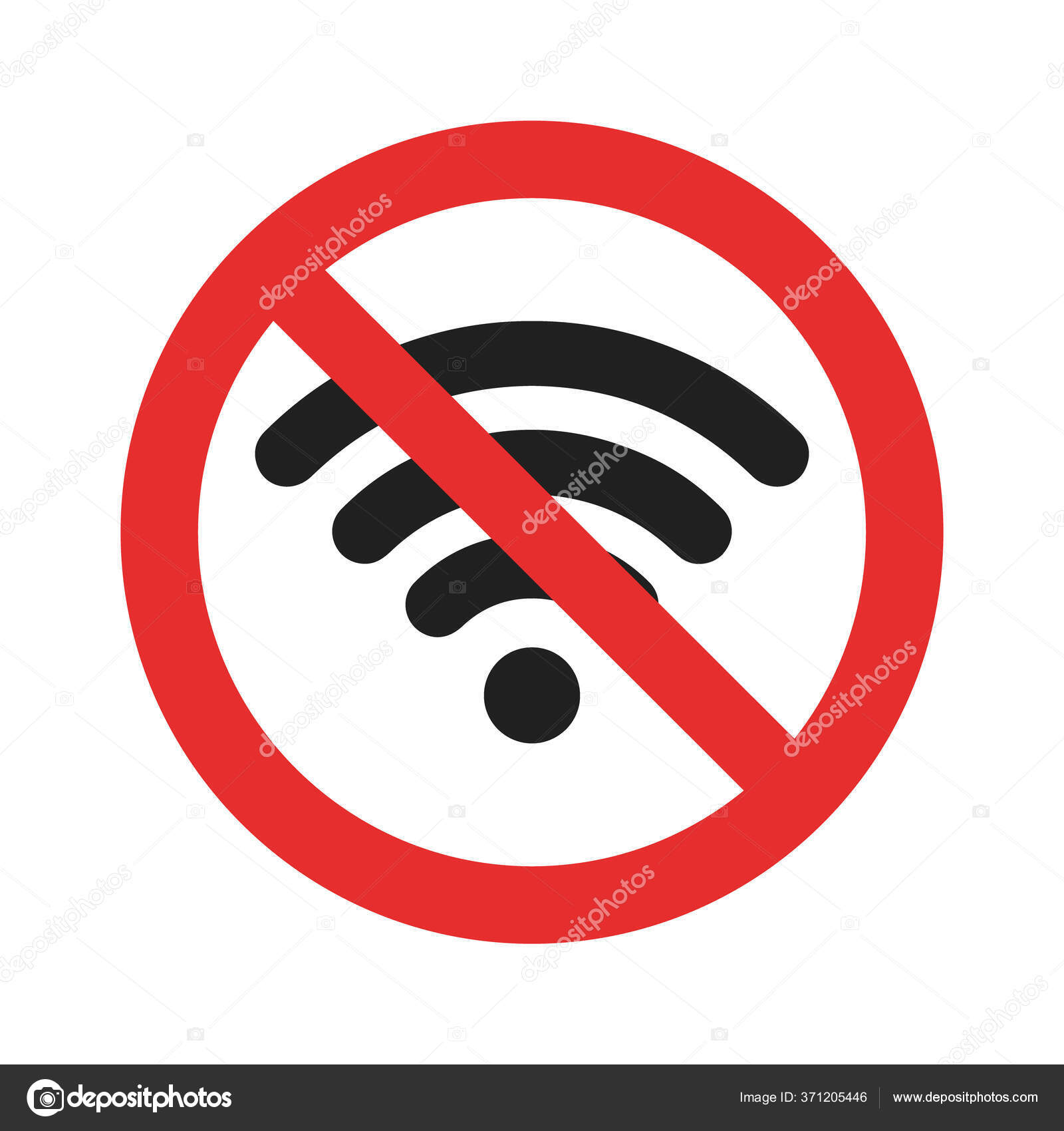 There is no signal sign of the vector, no signal area. No wifi symbol ...
