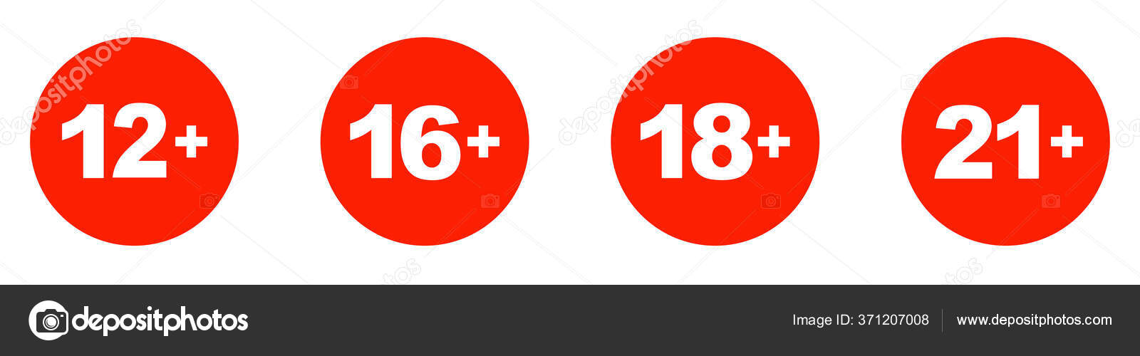 Age restriction signs isolated on a white background. Vector ...
