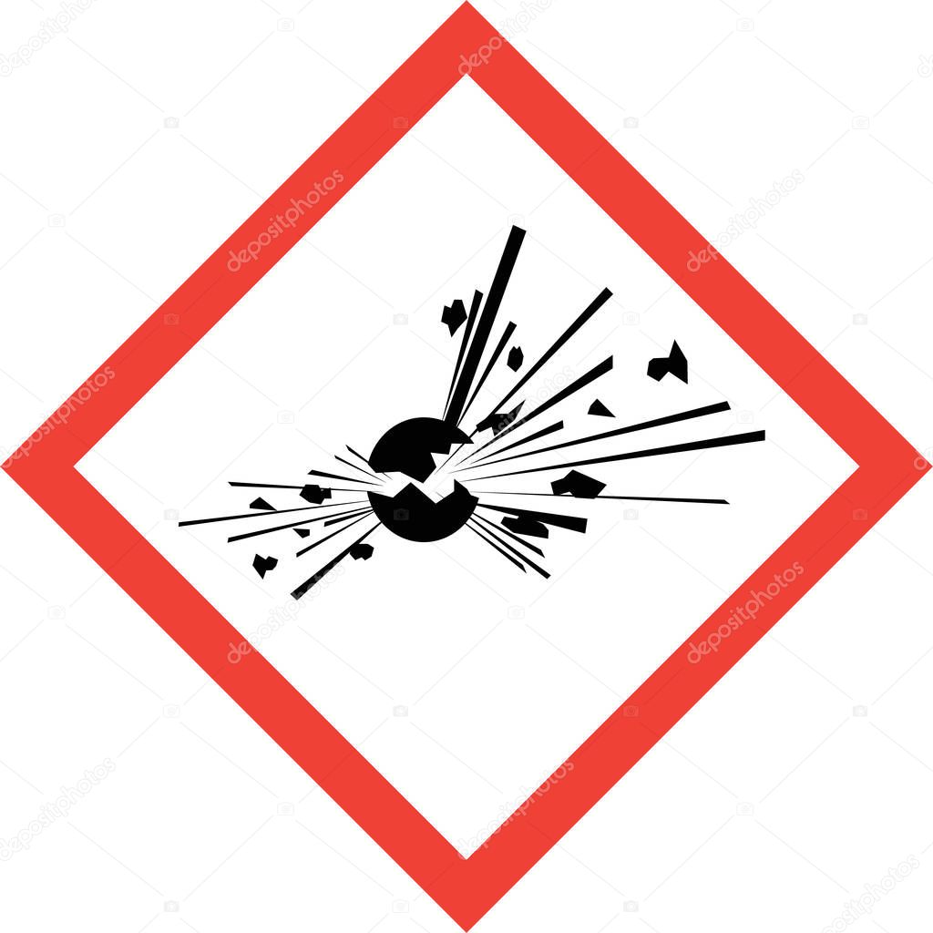 Señal de peligro con sustancias explosivas 2022
