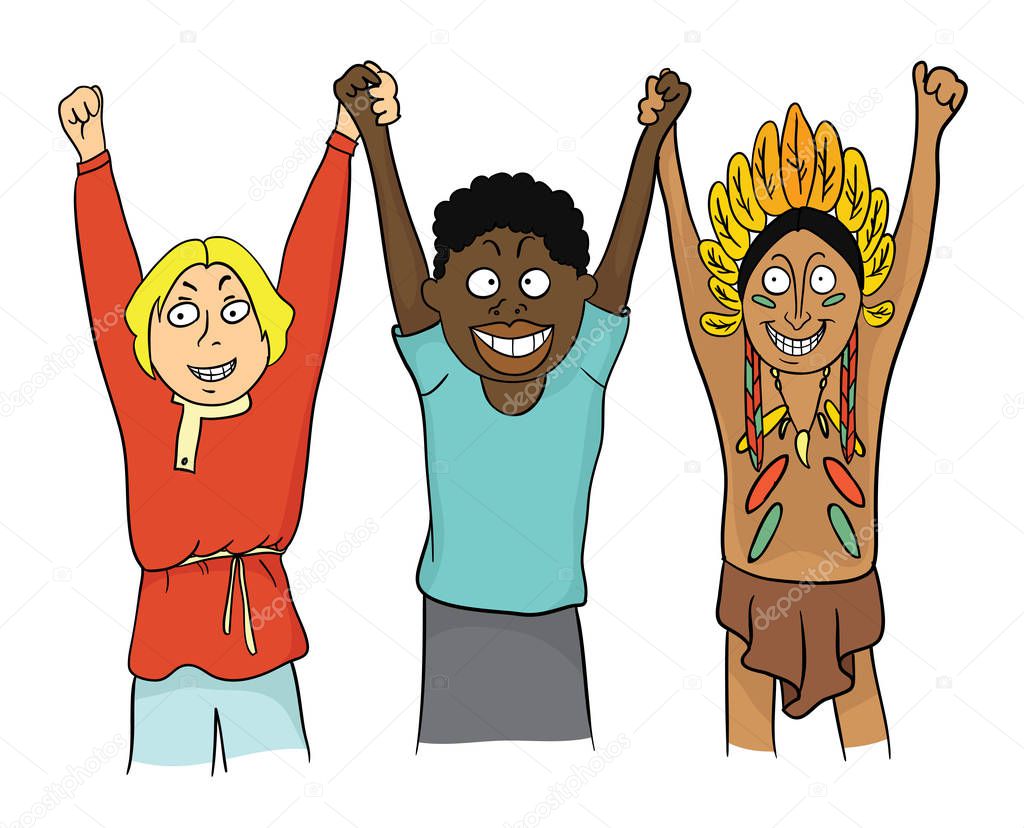 Gente De Diferentes Naciones Se Toman De La Mano Concepto Sobre El