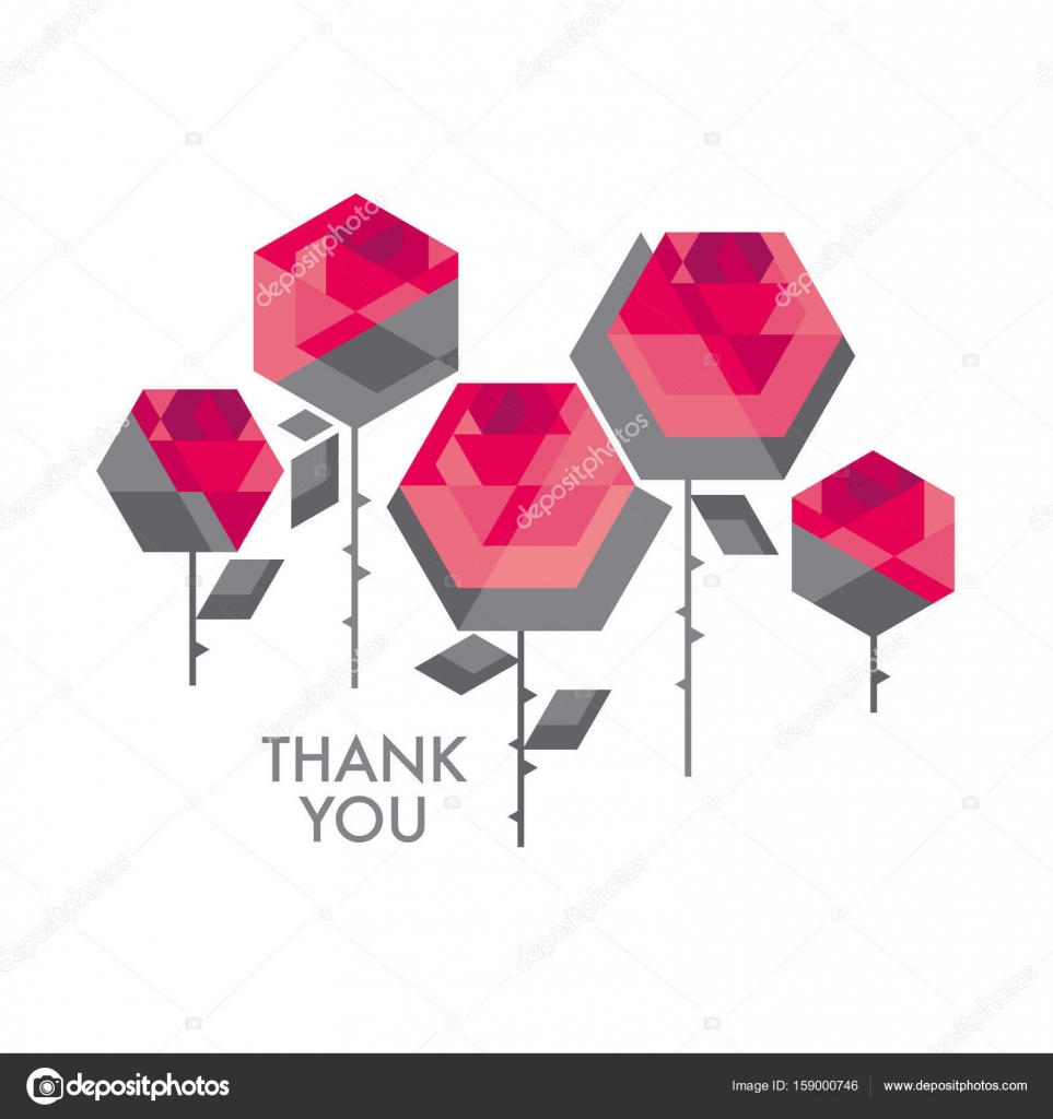 Concept polygon rose flower decorative design element. Geometry floral ...