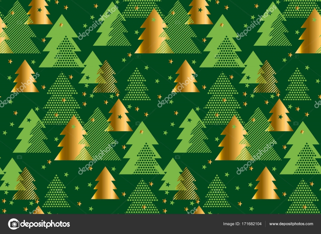 Happy new year and xmas tree seamless pattern illustration. Concept ...