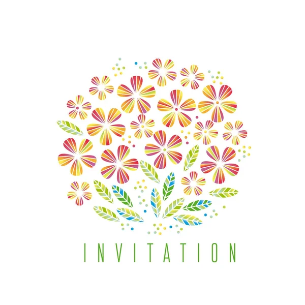 Tropical flowers and leaves simple and decorative vector element for ...