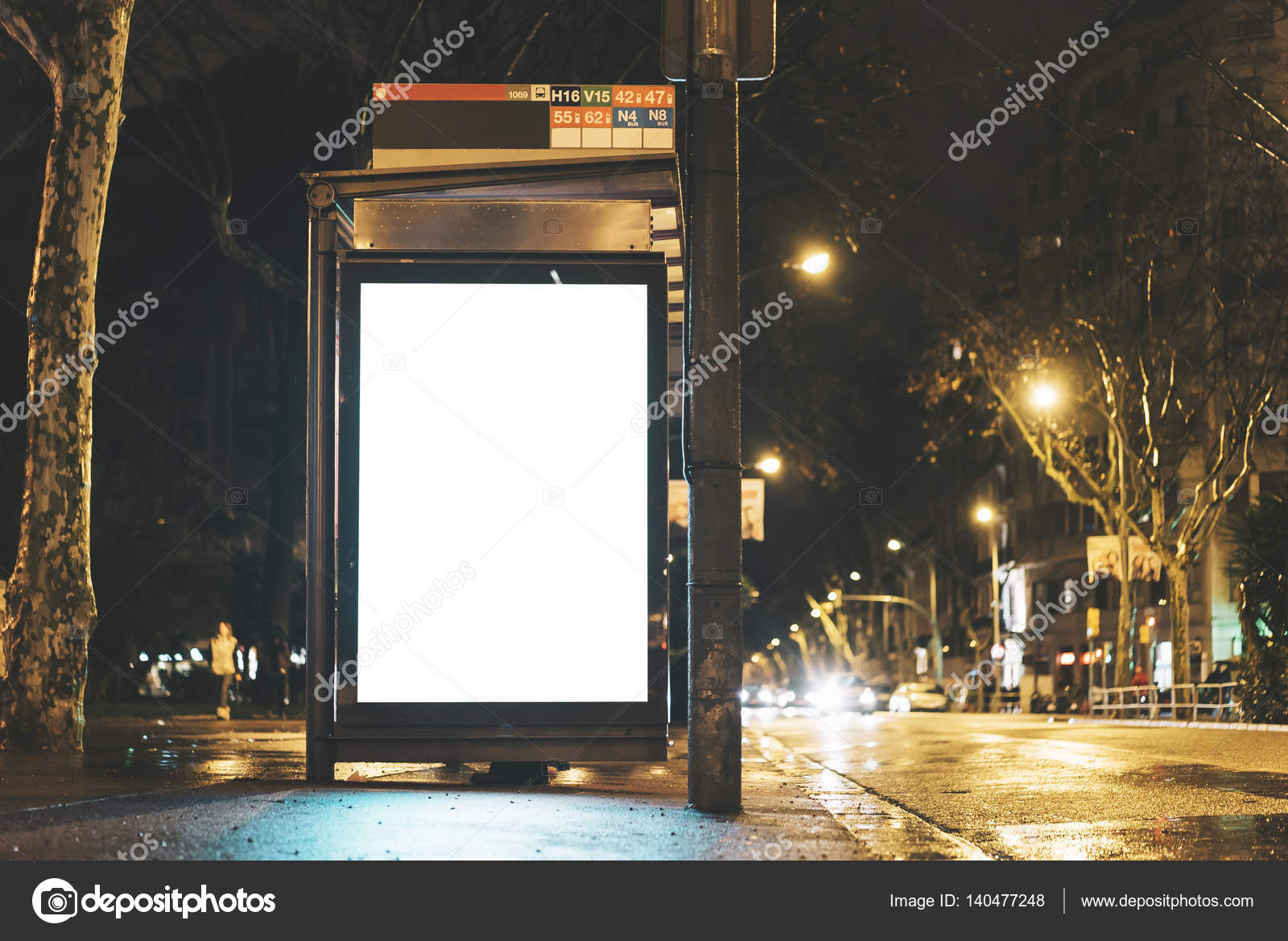 Dvertising light box on bus stop — Stock Photo © Im_Yanis #140477248