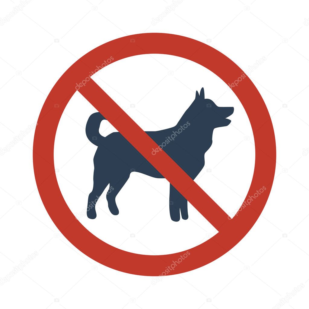 Ningún letrero de perro sobre fondo blanco. 2024