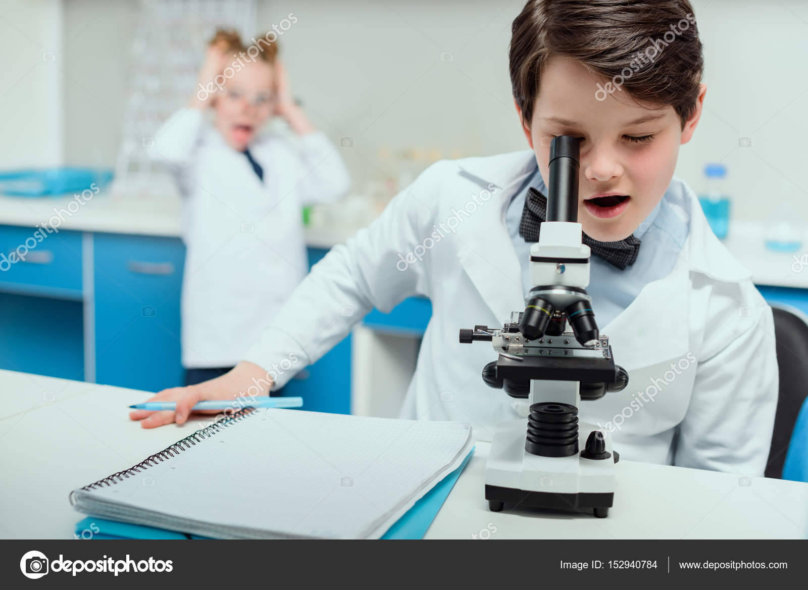 Little scientists in lab Stock Photo by ©VikaOvcharenko 152940784