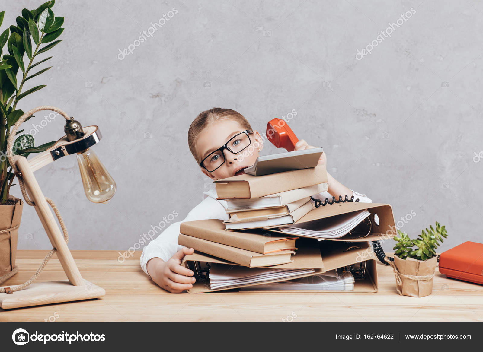 Busy child at workplace — Stock Photo © VikaOvcharenko #162764622