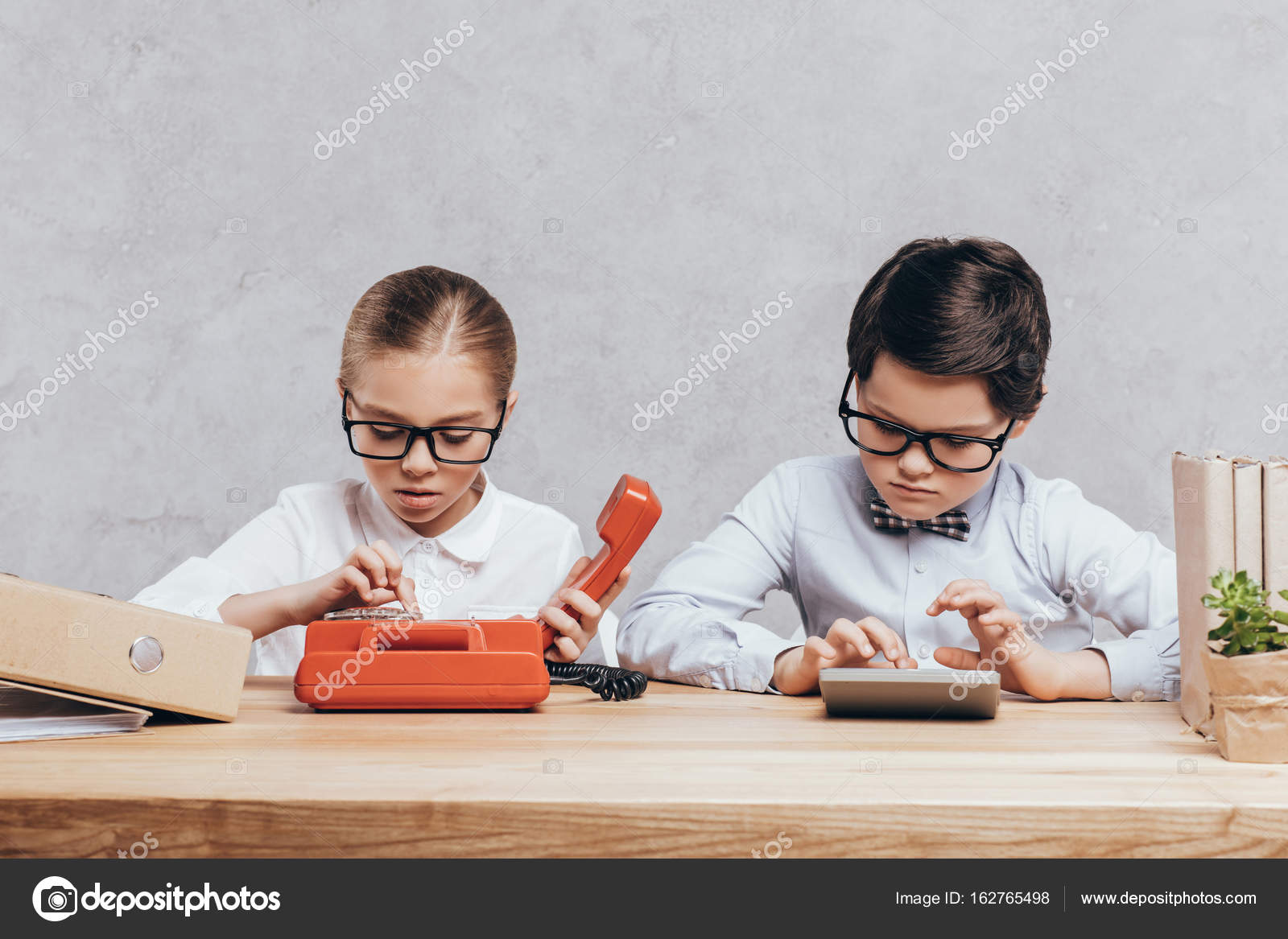 Kids working at workplace — Stock Photo © VikaOvcharenko #162765498