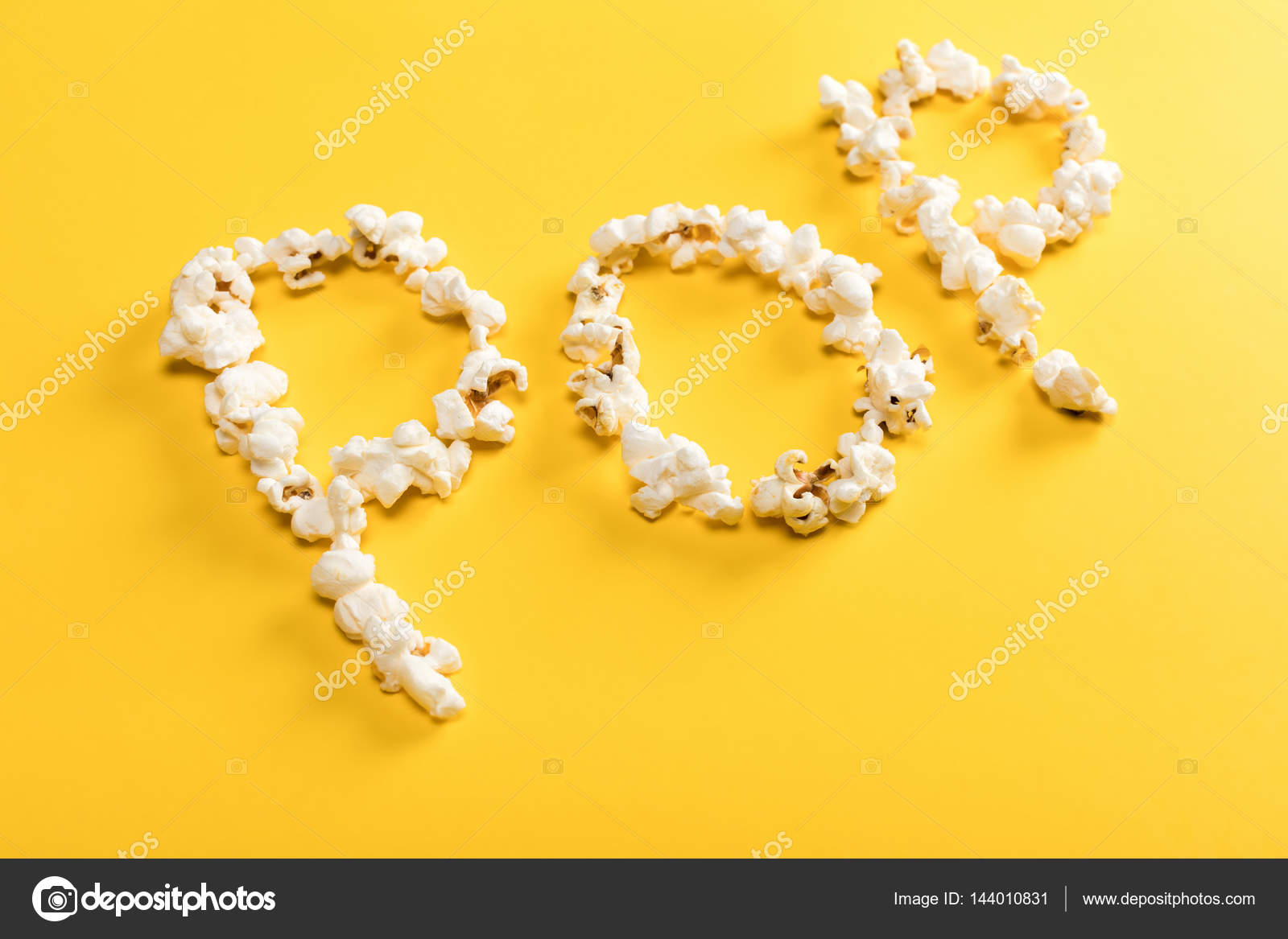 Pop lettering from popcorn — Stock Photo © K.Klimenko #144010831
