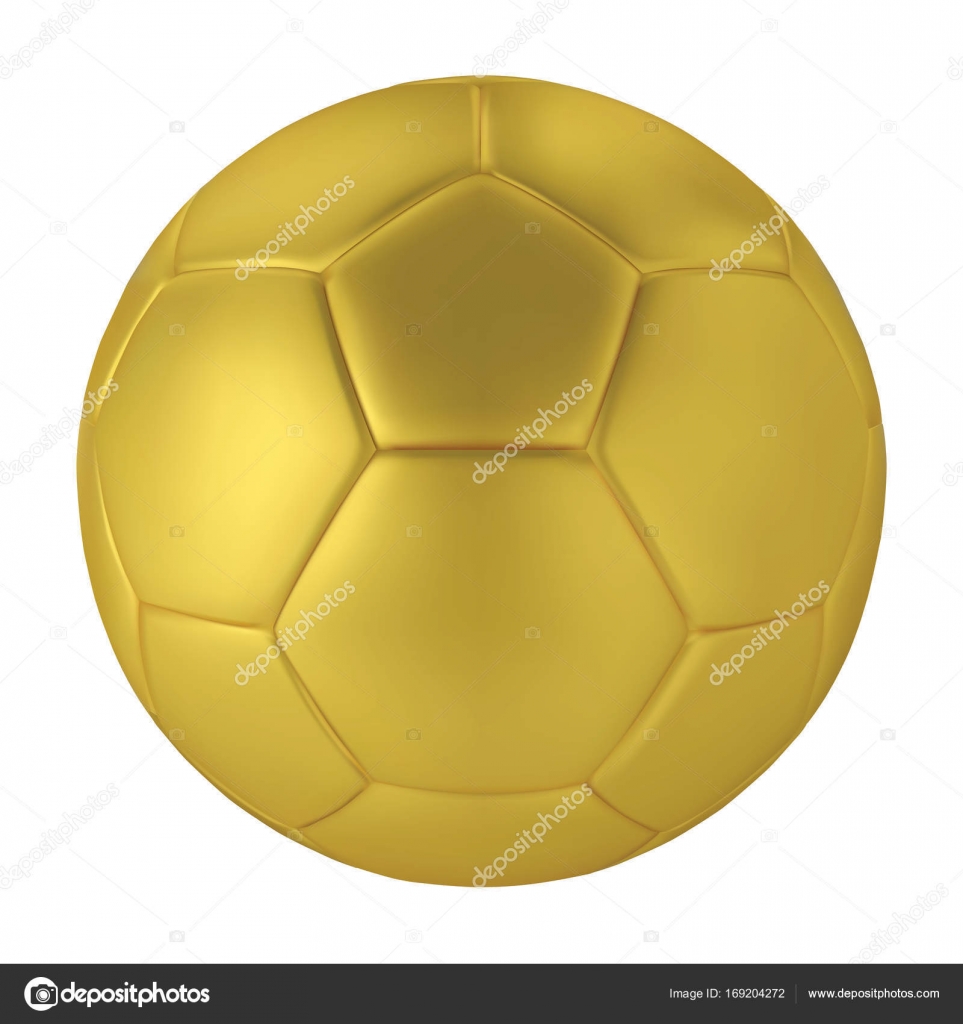 Gold soccer ball on white background. Golden football ball. Stock ...